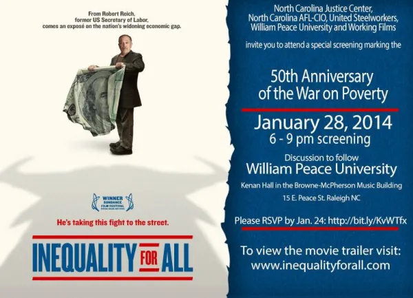 "Inequality for All" 50 years after the 'War on Poverty' (1/28) | North ...
